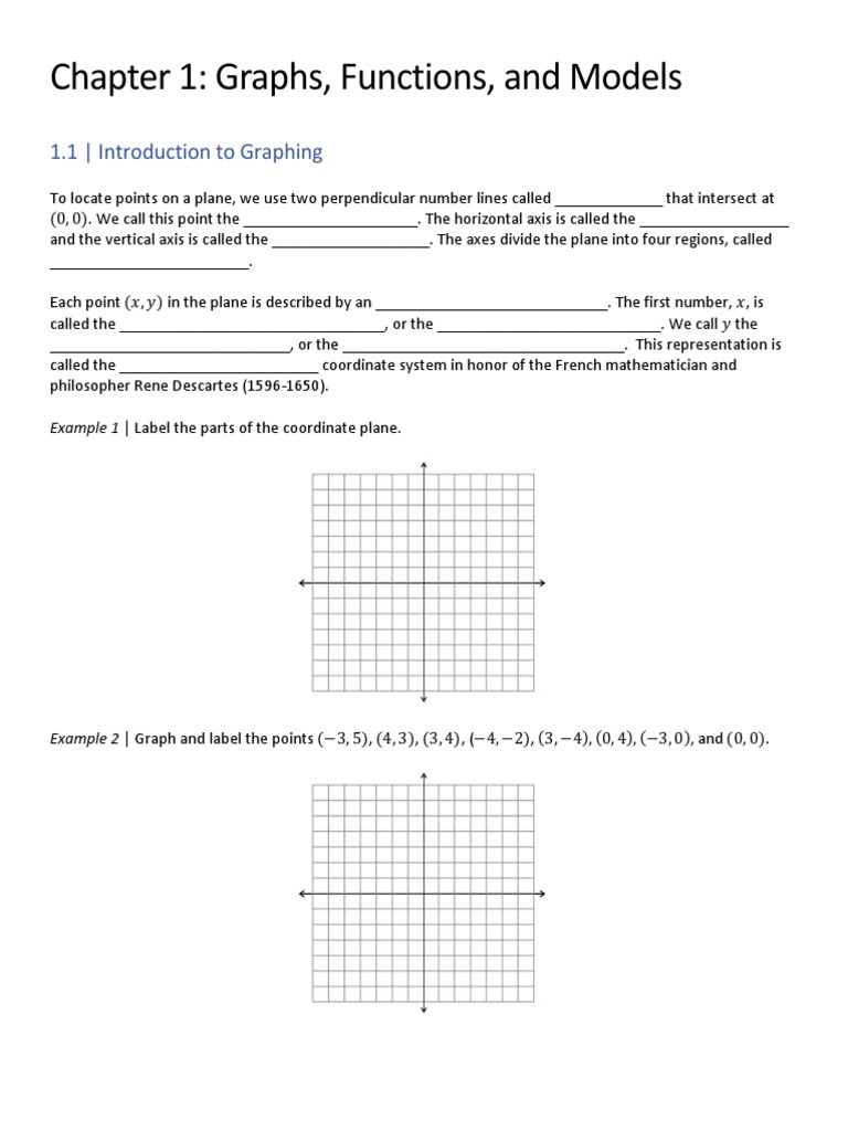 Chapter 1: Graphs, Functions, and Models: 1.1 - Introduction To ...