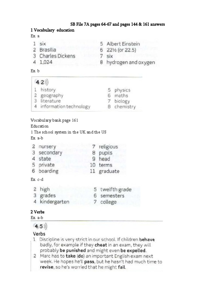 Answer Keys - File 7A SB + WB | PDF