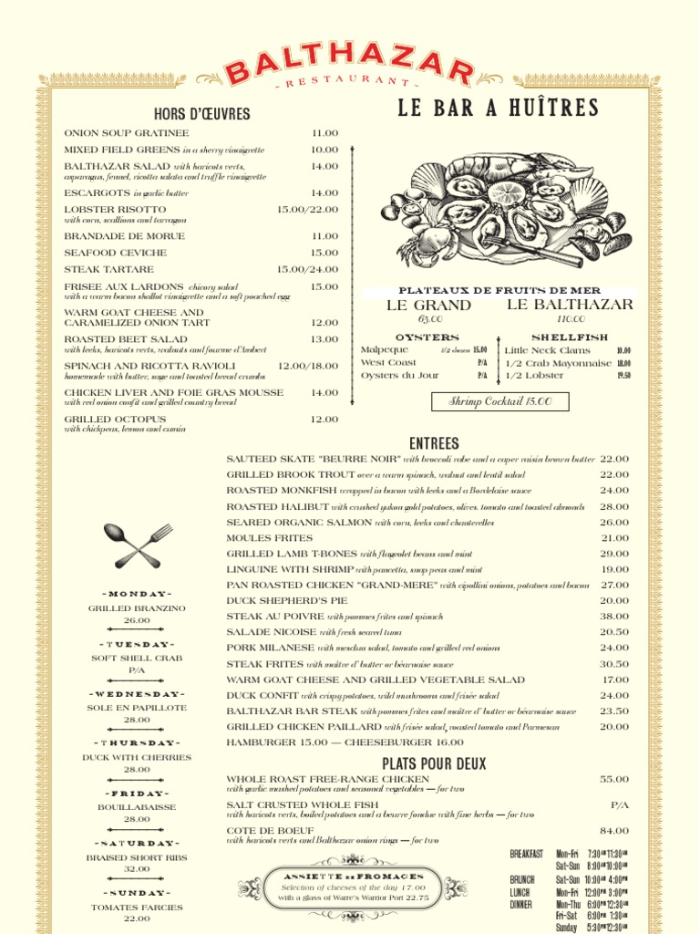 Balthazar Dinner | PDF | Steak | Salad
