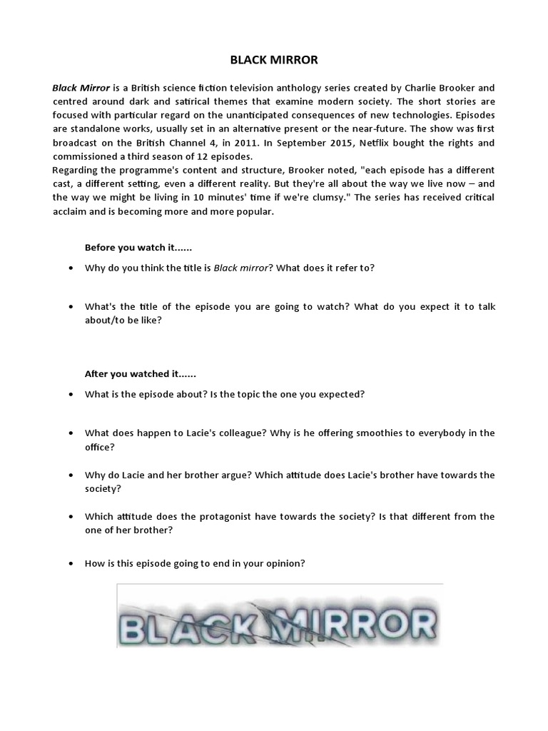 Black Mirror: Tech's Dark Future | PDF | Television Shows | Television ...
