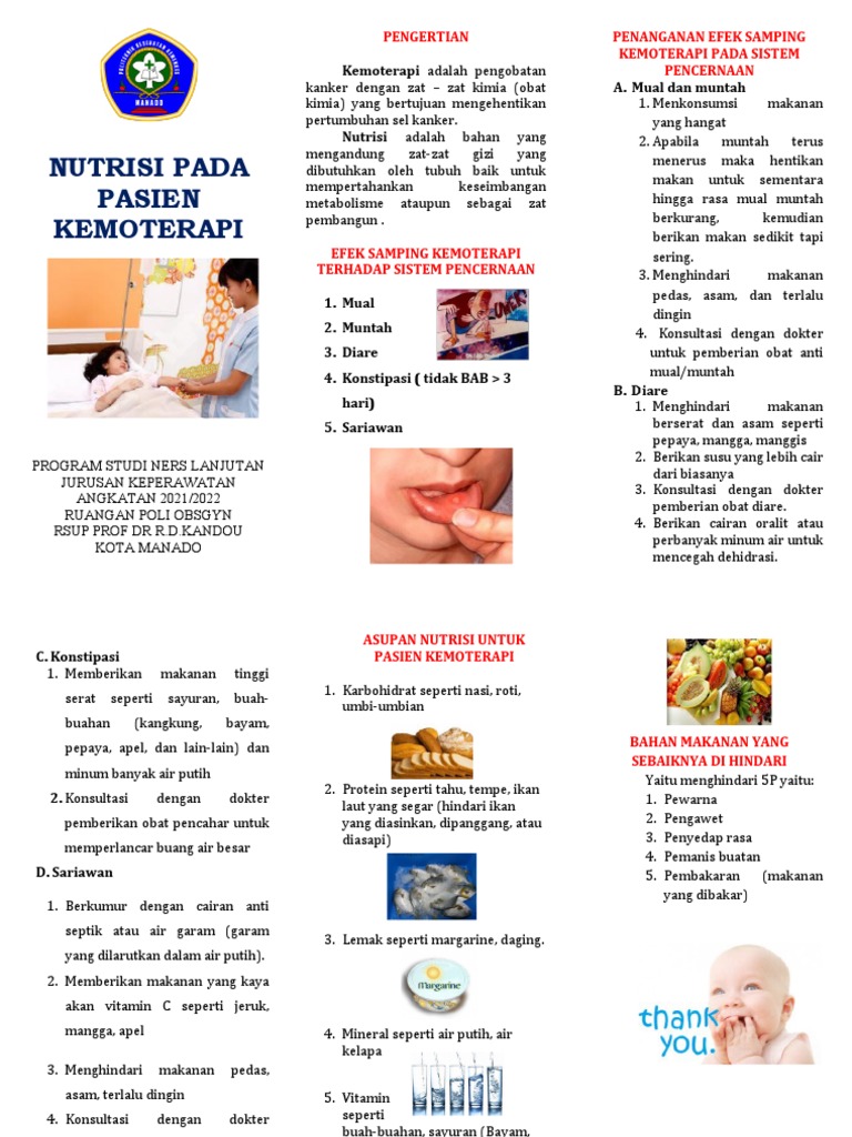 Leaflet Pemberian Nutrisi Pada Pasien Kemoterapi | PDF