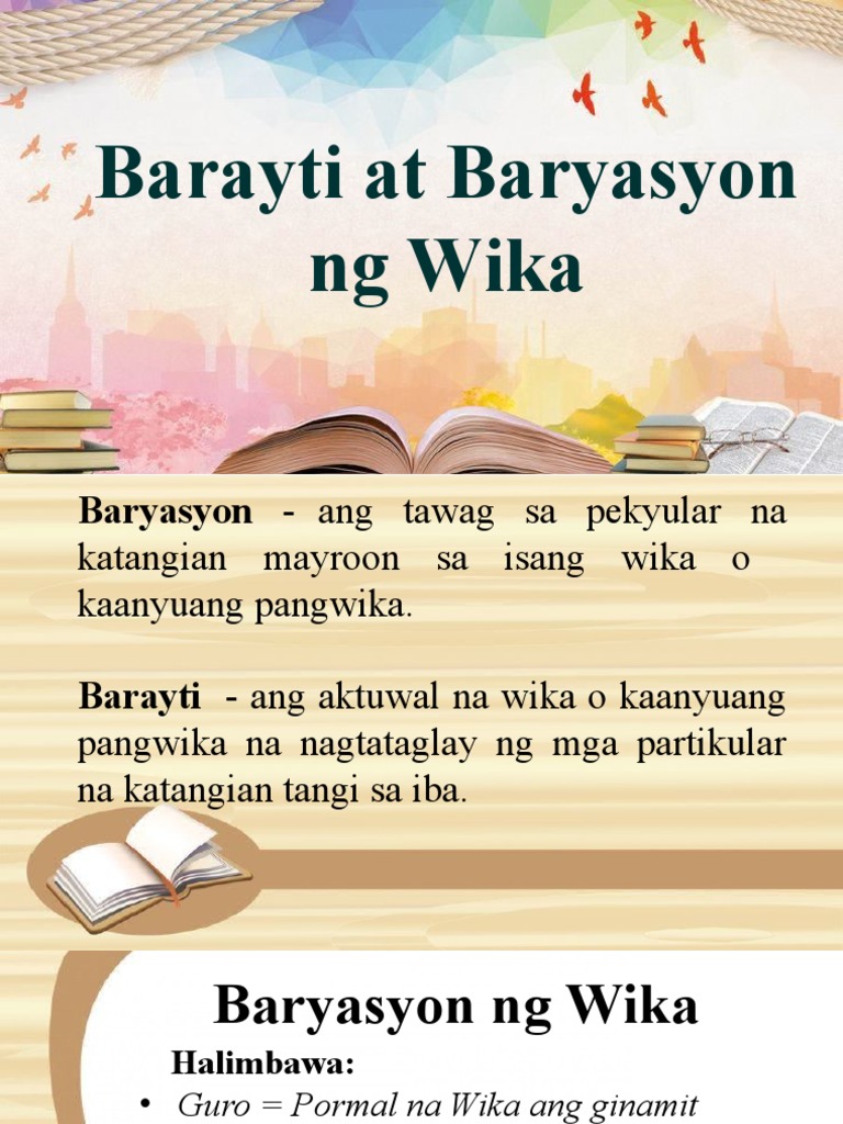 Barayti at Baryasyon NG Wika | PDF