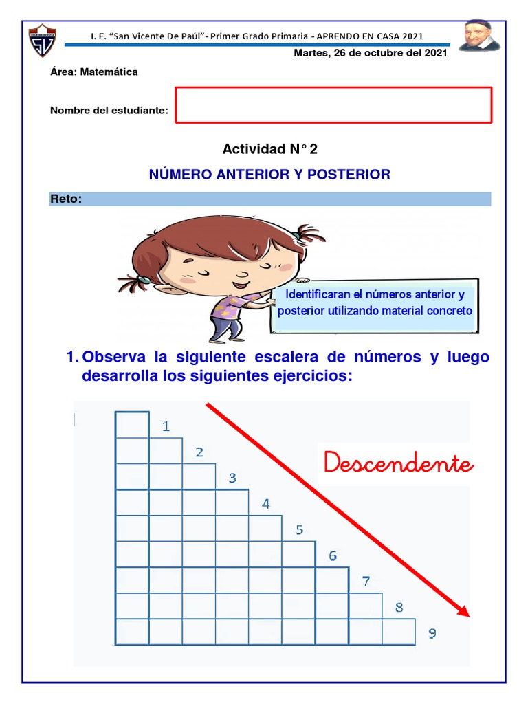 Ejercicios de Números Ascendentes y Descendentes | PDF