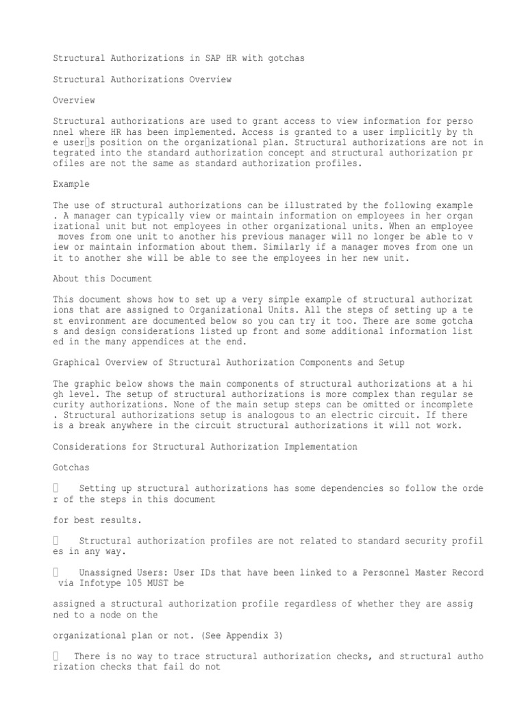 Structural Authorizations in SAP HR With Gotchas | PDF | Identifier | Object (Computer Science)