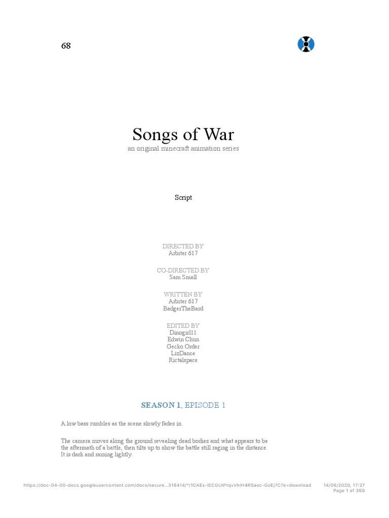 Songs of War Script | PDF
