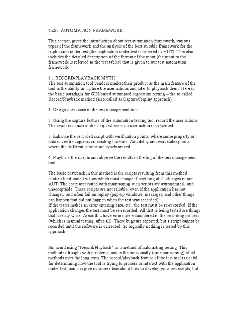 Test Automation Framework Pdf