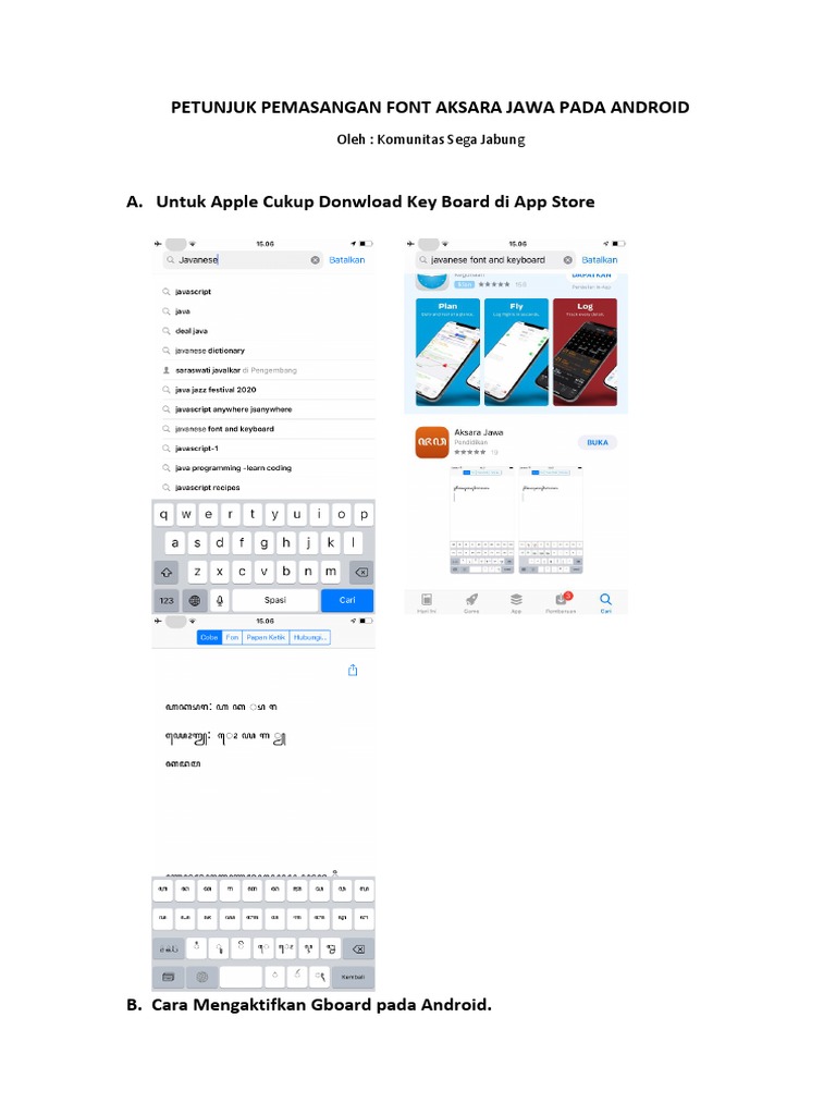 Panduan Font Aksara Jawa di Android | PDF | Bisnis | Komputer