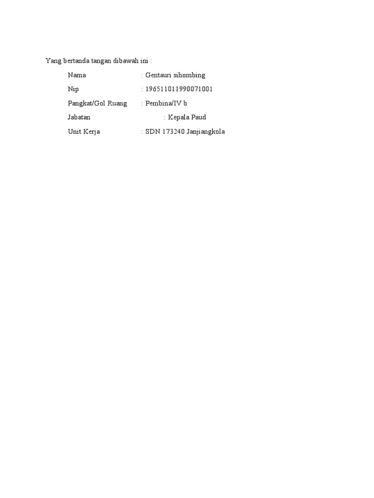 Yang Bertanda Tangan Dibawah Ini | PDF