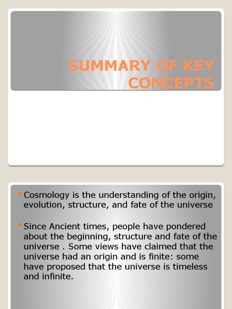 Key Concepts in Cosmology and Earth | PDF