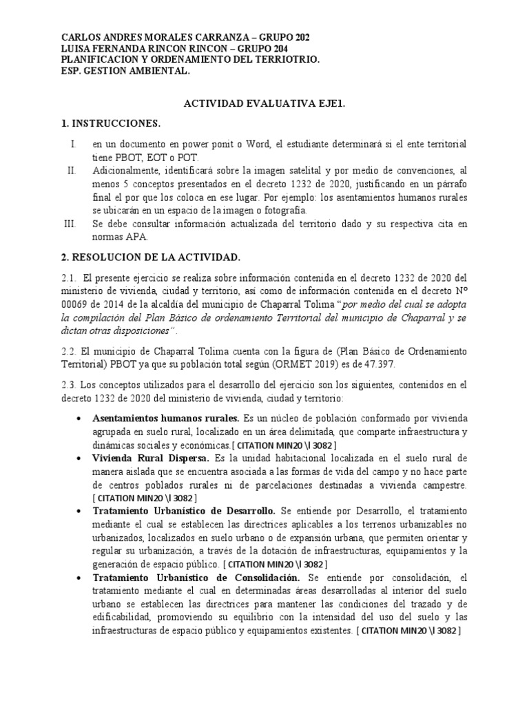 ACTIVIDAD EVALUATIVA - Eje1 | PDF | Planificación urbana | Planificación