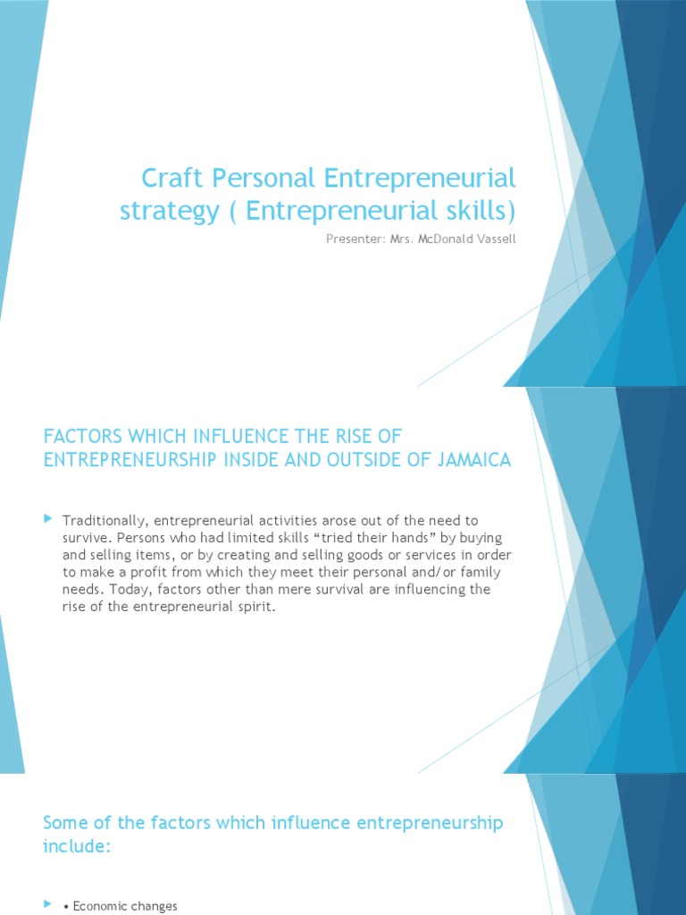 Crafting Personal Entrepreneurial Strategies | PDF | Entrepreneurship ...