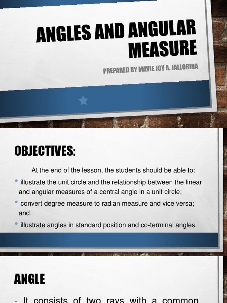 Angles and Angular Measure | PDF