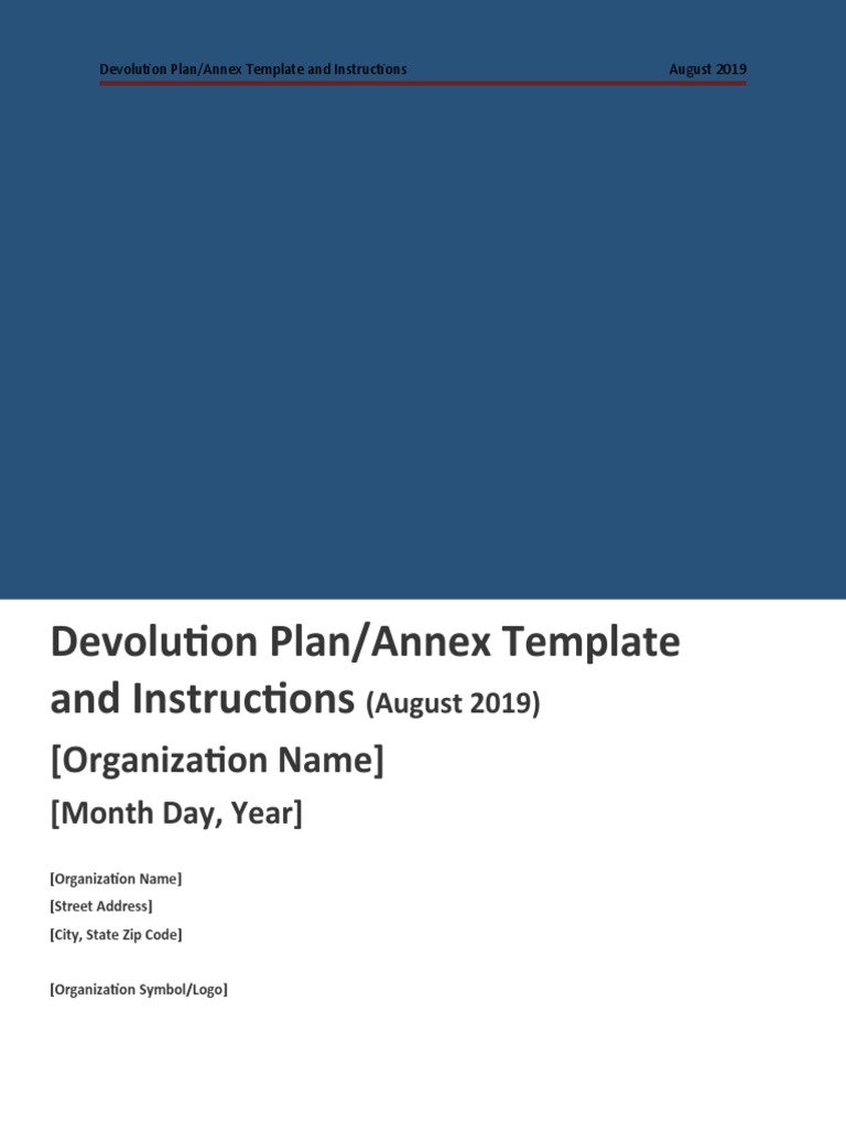 Devolution Plan Template 082319 | PDF | National Weather Service ...