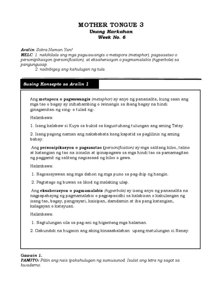 G3 Q1W6 MTBmodule 9 LAS | PDF