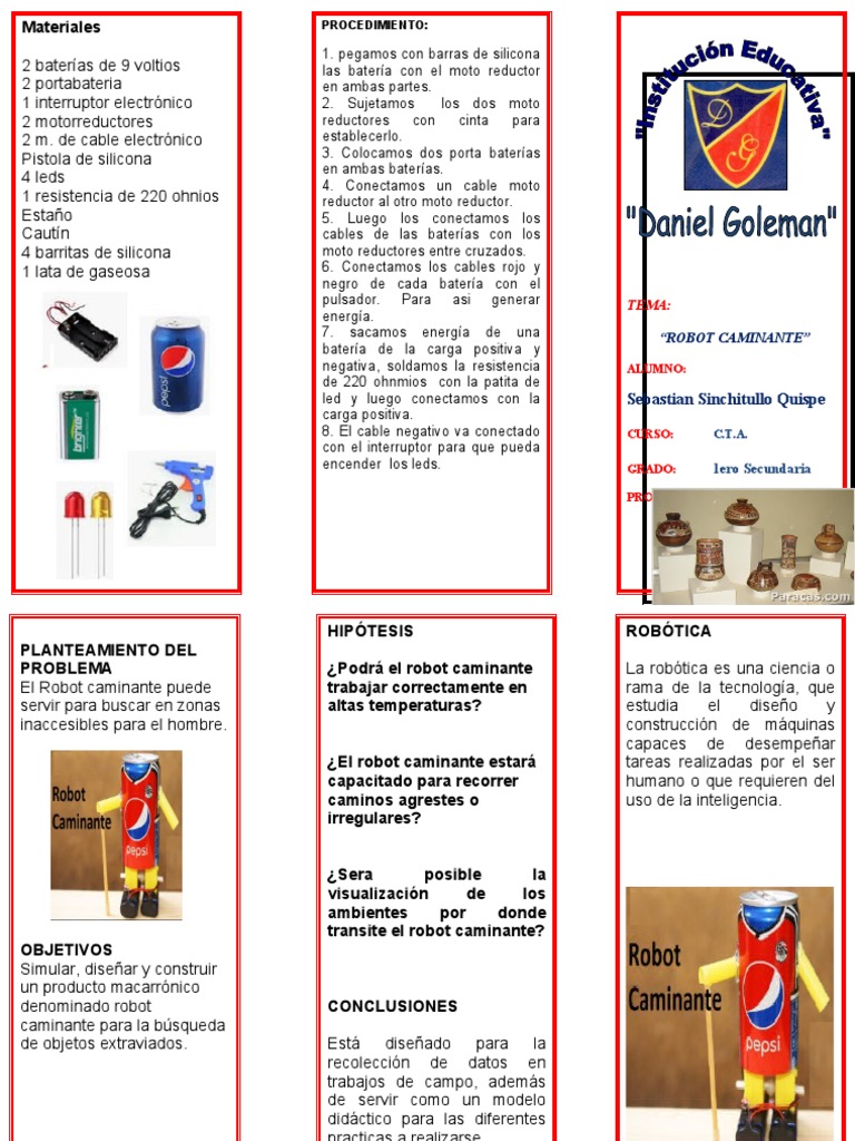 Triptico de Robot Caminante | PDF | Robot | Robótica