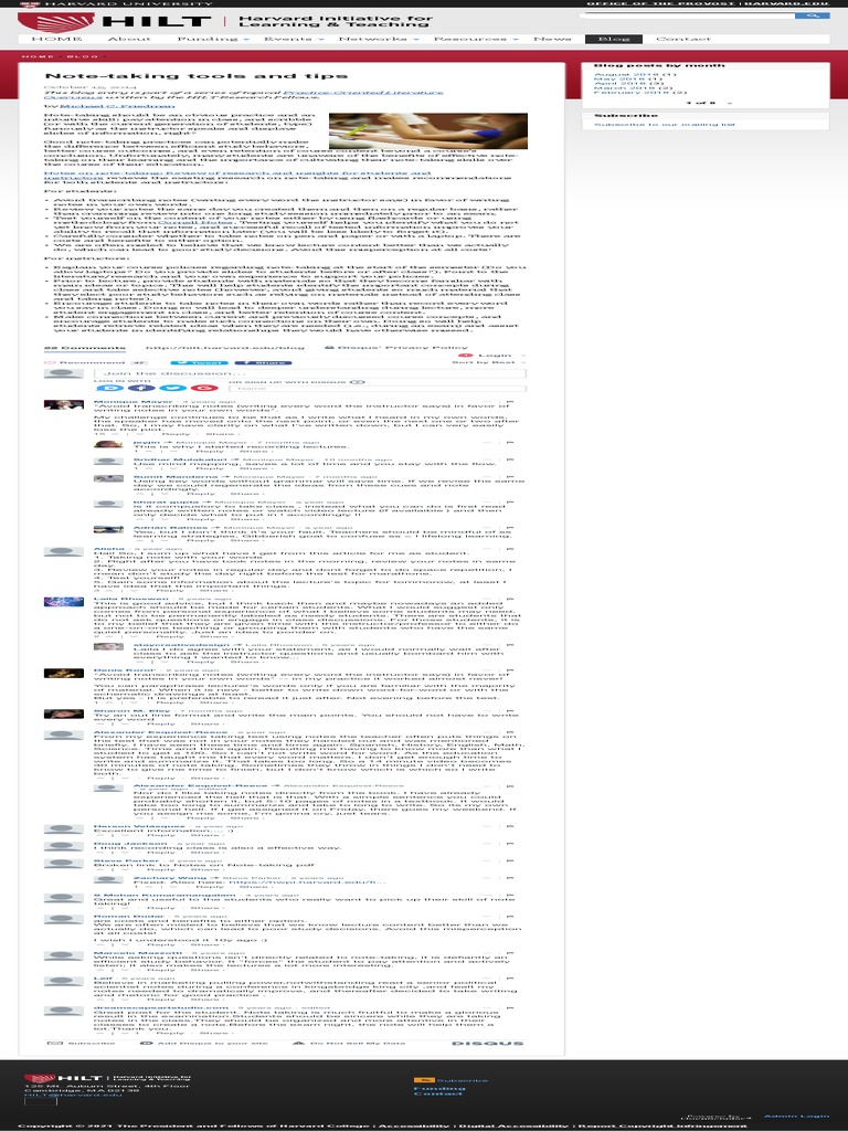 Note-Taking Tools and Tips Harvard Initiative For Learning and Teaching ...
