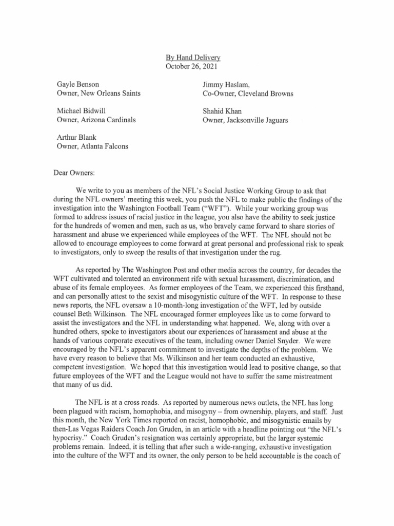 NFL Letter | PDF | National Football League Teams | Sports Leagues