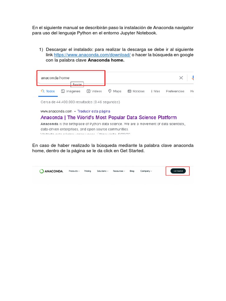 Guía instalación Anaconda y uso Jupyter Notebook Python | PDF