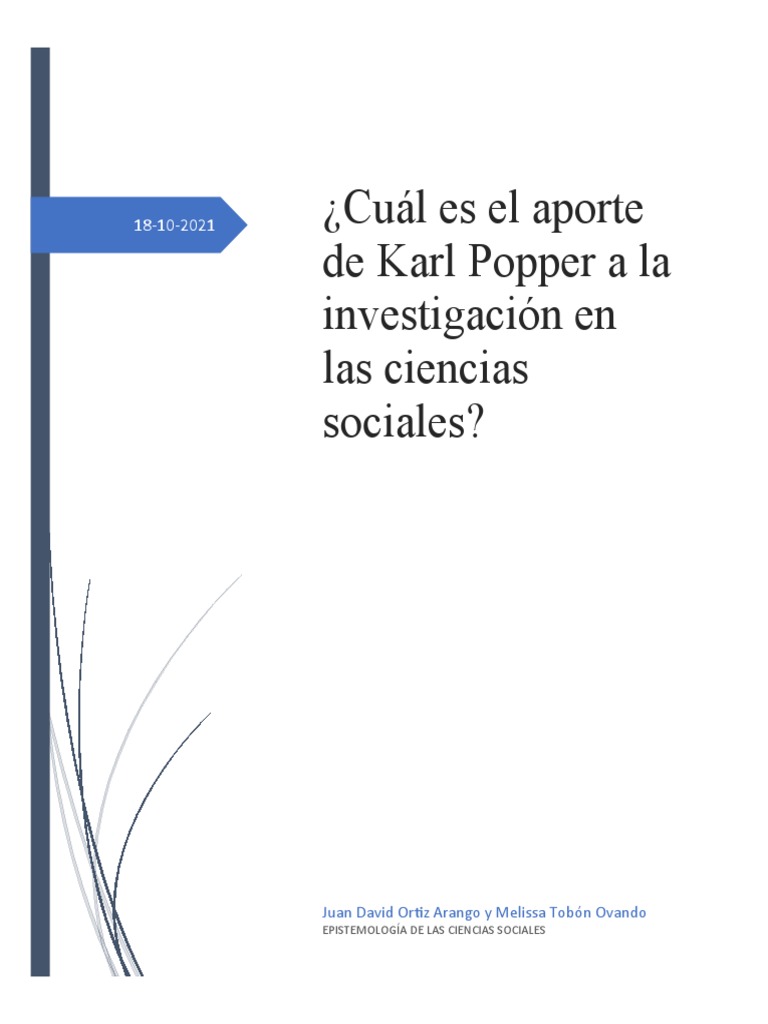 Cual Es El Aporte de Karl Popper A La Investigación en Ciencias ...