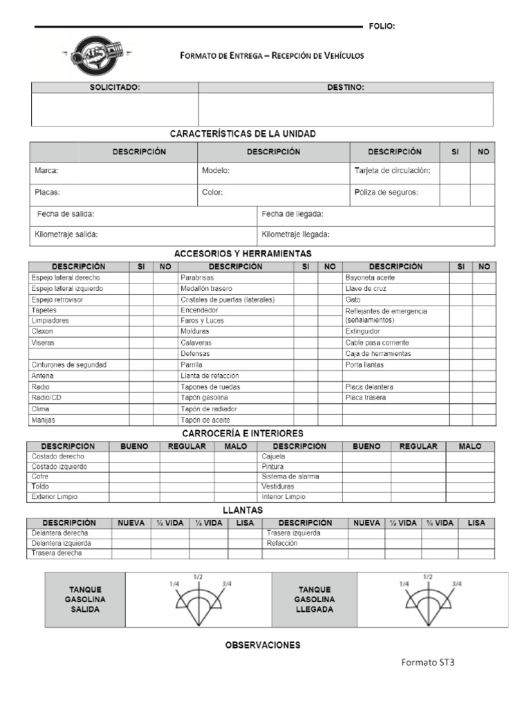Formato de Entrega-Recepcion de Vehiculos | PDF