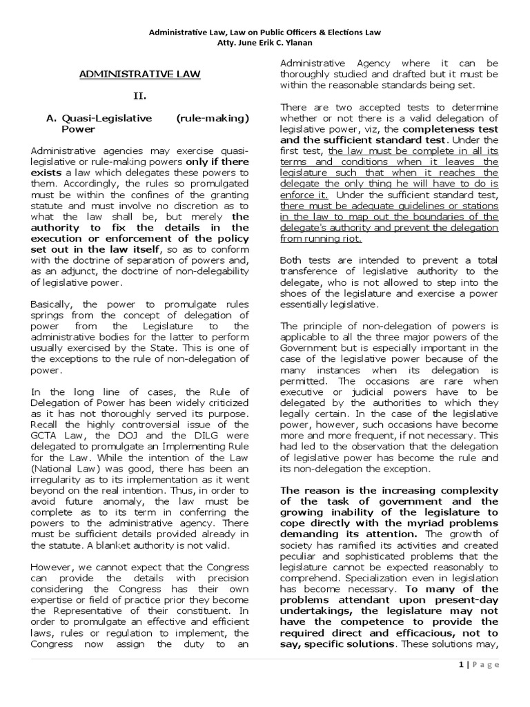 Quasi Legislative | PDF | Rulemaking | Administrative Law