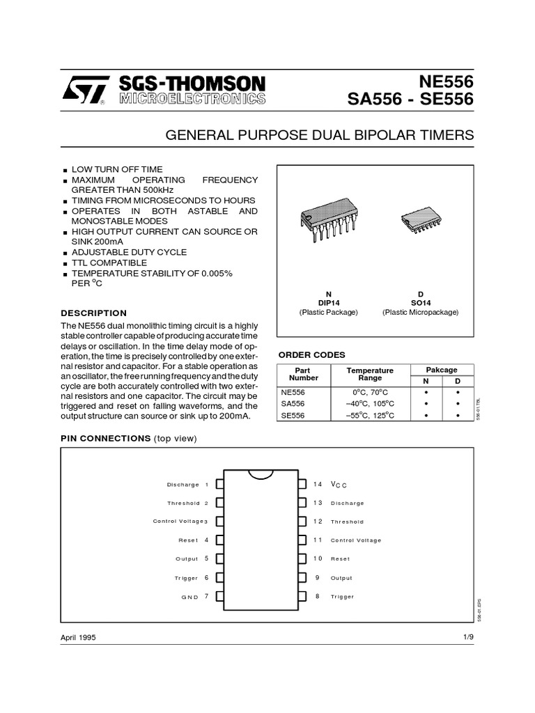 NE556 Dual Timing Circuit Overview | PDF | Computer Engineering ...