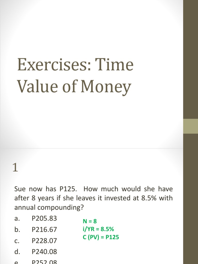 Exercises - TVM | PDF | Interest | Bonds (Finance)