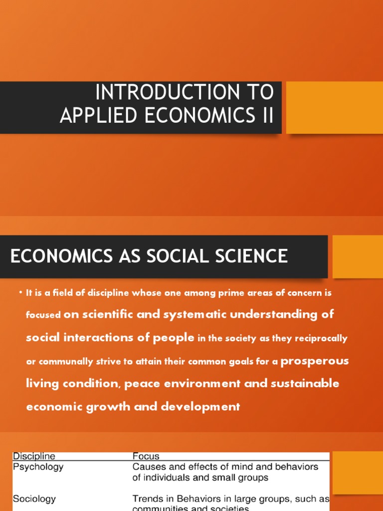 Introduction To Applied Economics Ii | PDF | Economics | Science