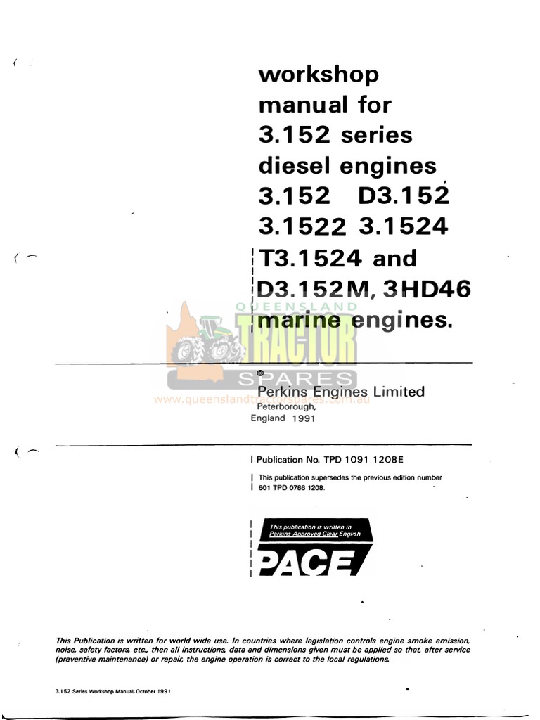 Perkins 3.152 Workshop | PDF | Piston | Engines