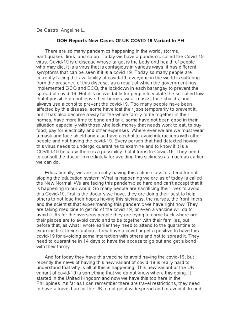 Angeline de Castro Reflection Paper Environmental Science | PDF ...