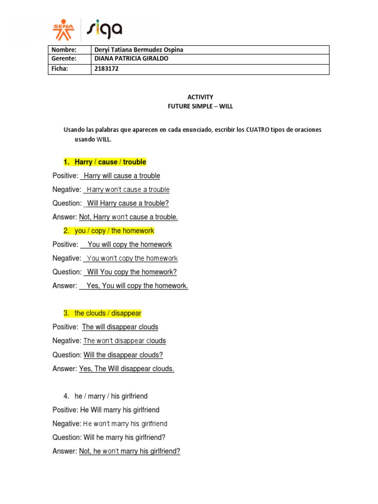 Activity - Future Simple - Will | PDF | Language Arts & Discipline