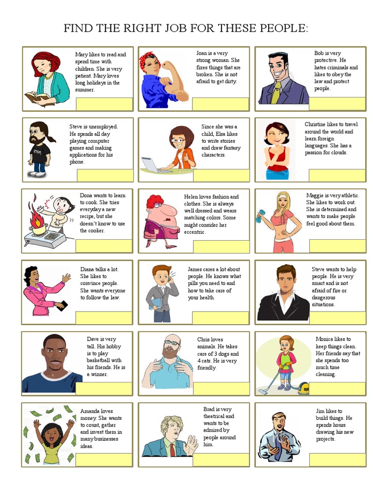 Find The Right Job For These People | PDF