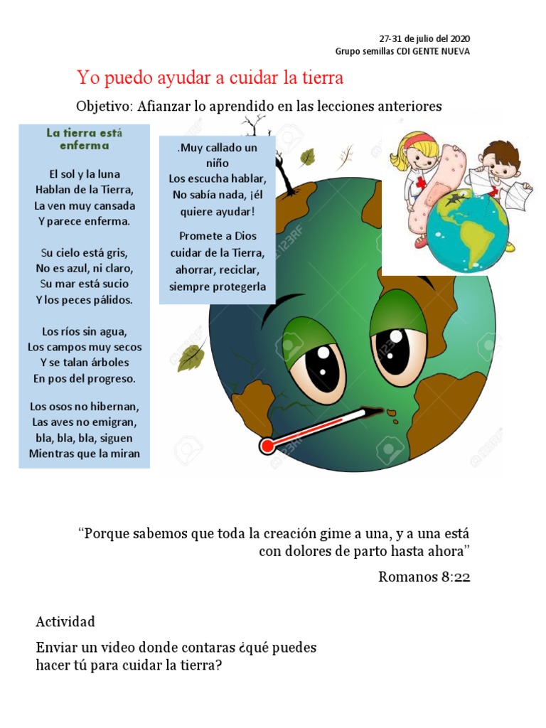 Yo Puedo Ayudar A Cuidar La Tierra | PDF