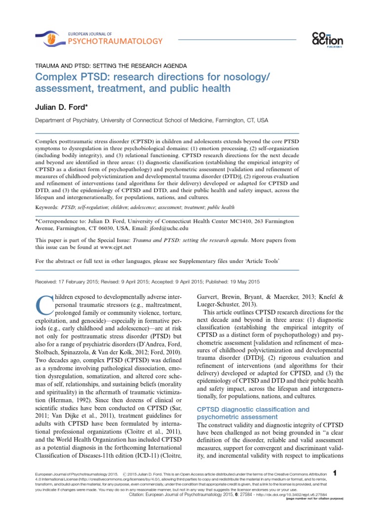 Complex PTSD Research | PDF | Complex Post Traumatic Stress Disorder ...