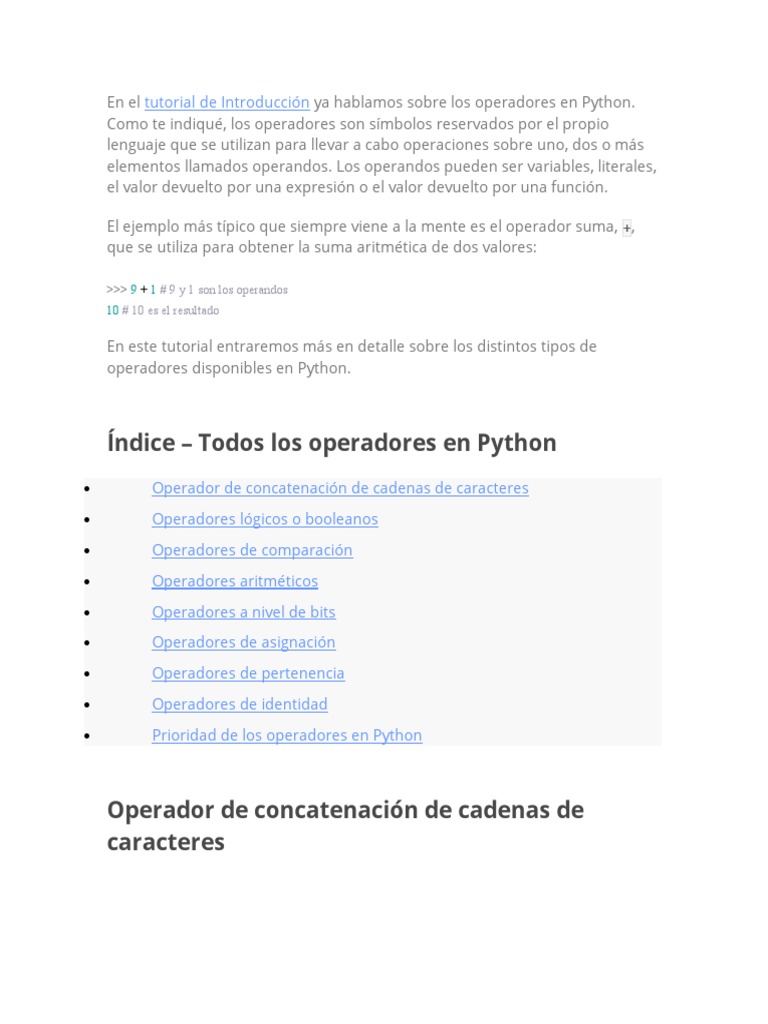 Python 1 Pdf Python Lenguaje De Programación Objeto Informática