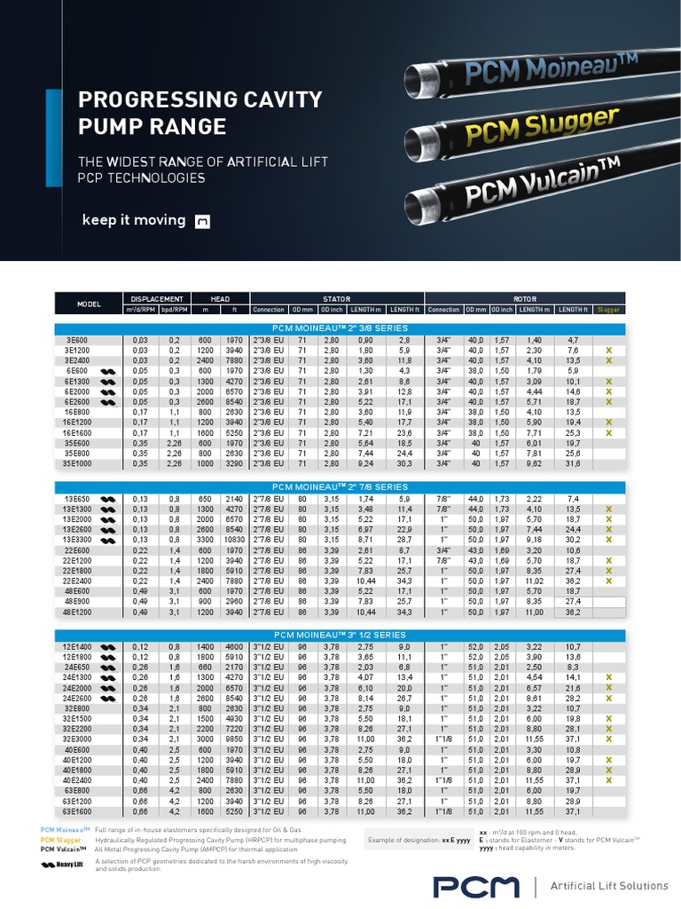 Progressing Cavity Pump Range: Keep It Moving | PDF | Continuum ...