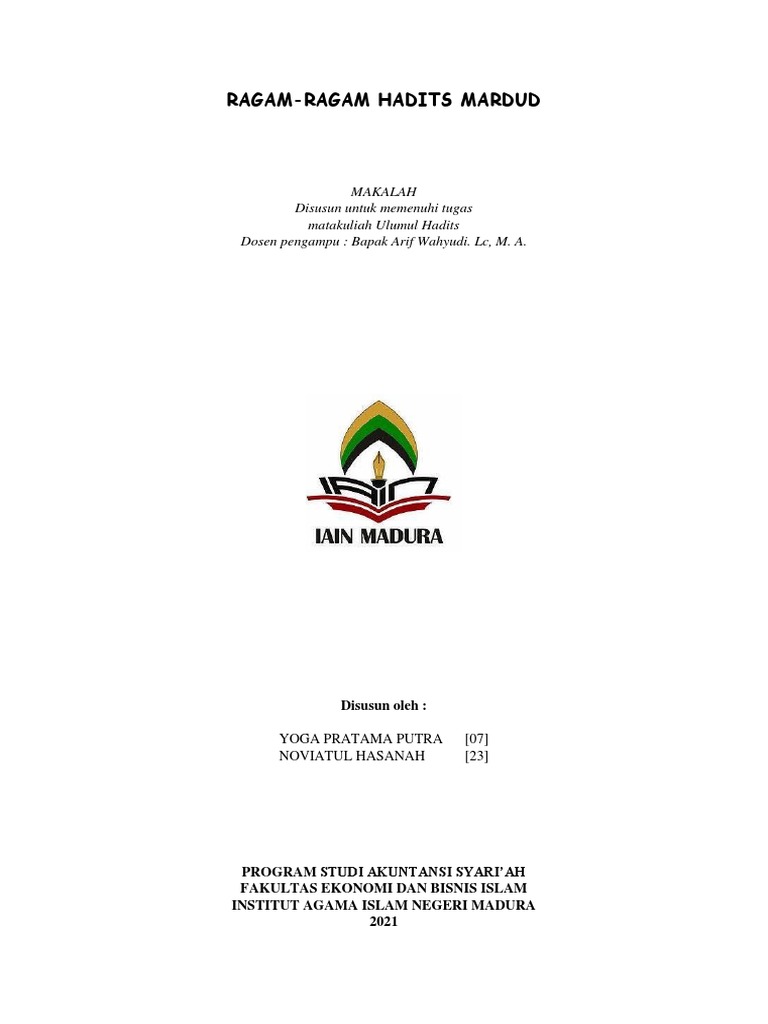 Ragam Hadits Mardud dan Contohnya | PDF