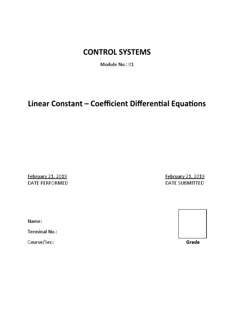 Linear Constant-Coefficient Differential Equations: Analysis and ...