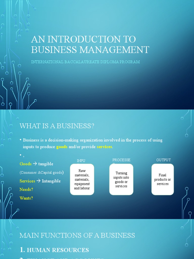 An Introduction To Business Management: International Baccalaureate ...