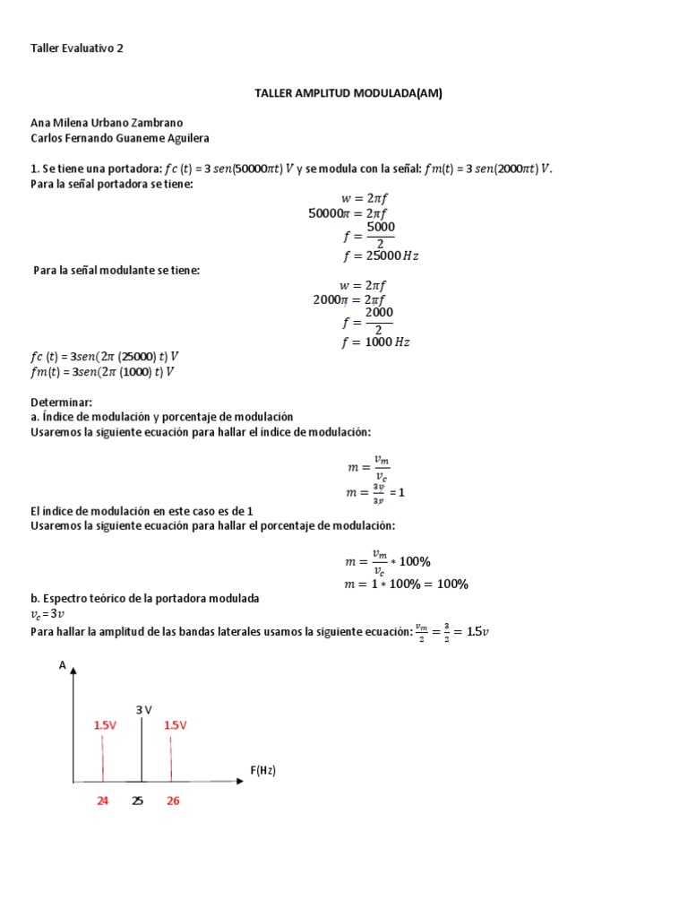 Taller 2 Amplitud Modulada | PDF | Modulación | Radio