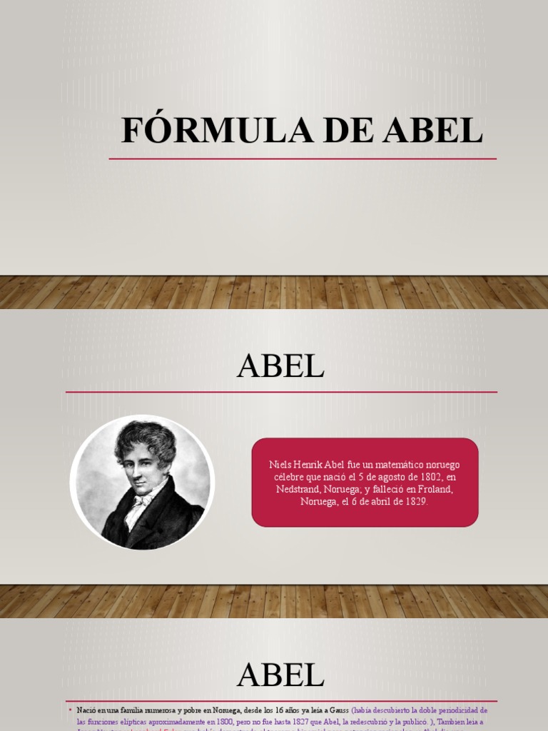 Fórmula de Abel | PDF | Ecuaciones | Álgebra abstracta