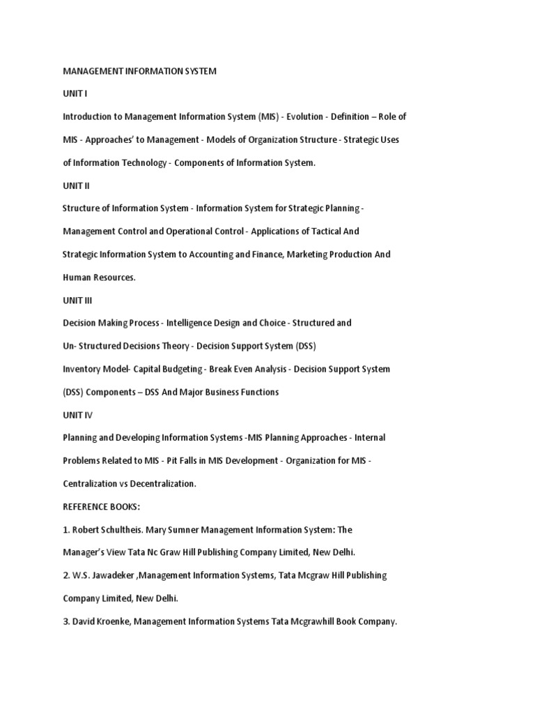 Management Information System | PDF