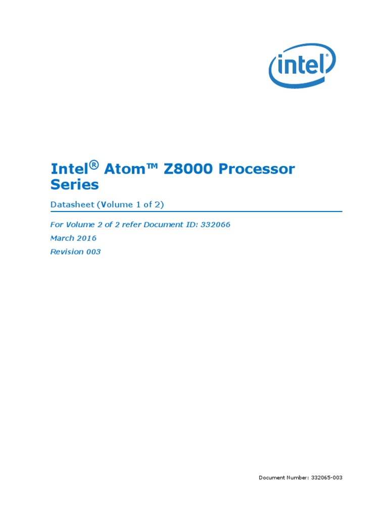 Atom z8000 Datasheet Vol 1 768702 | PDF | Usb | System On A Chip