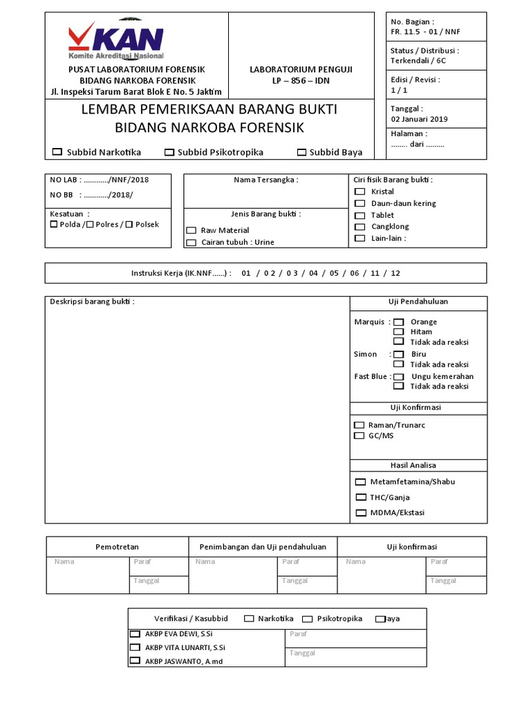 Formulir Pengujian | PDF