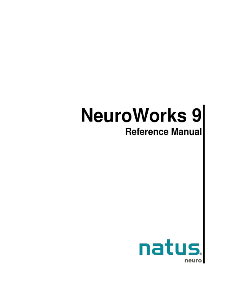 NeuroWorks User Manual | PDF | Menu (Computing) | Screenshot