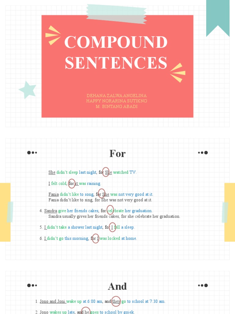 Compound Sentences: An Analysis of Connective Words and Phrases | PDF