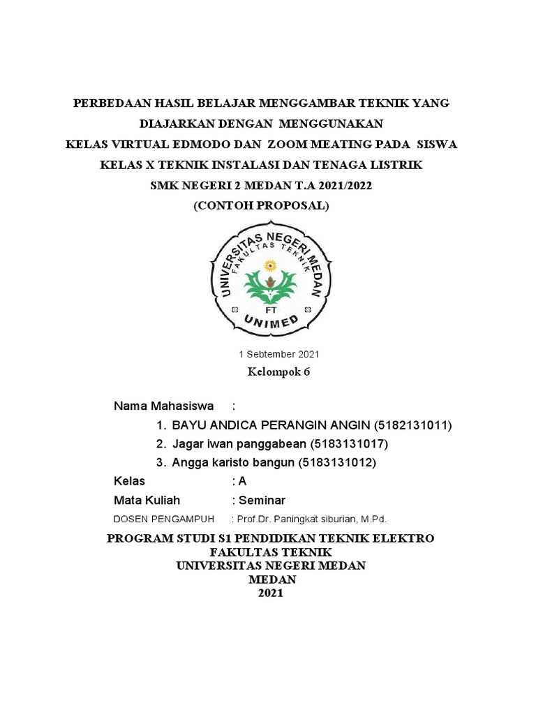 Contoh Proposal Kelompok 6 MK Seminar | PDF