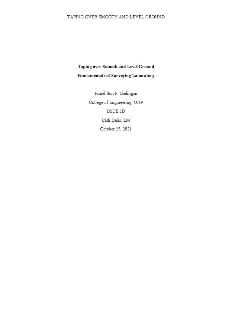 Taping Over Smooth and Level Ground | PDF | Surveying | Mean