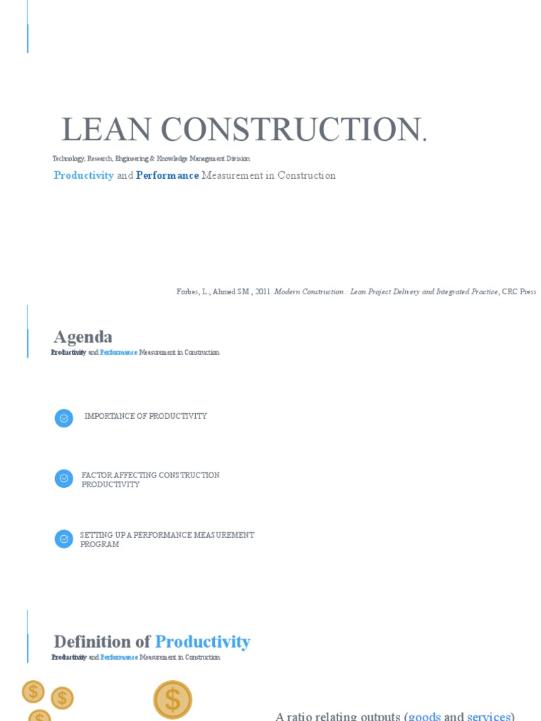Lean Construction - Productivity | PDF | Business | Business Economics
