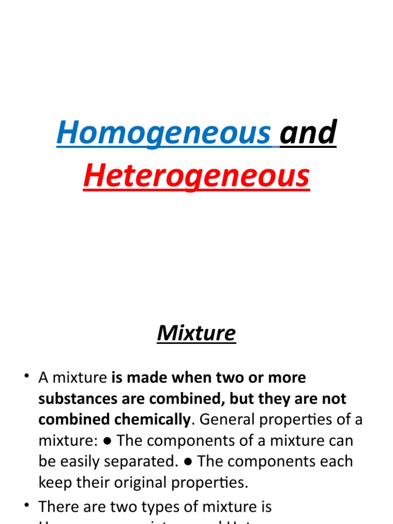 Homogeneous vs Heterogeneous Mixtures | PDF | Language Arts & Discipline